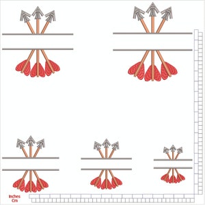 Sheaf of 3 Arrows Split Monogram Frame 2 instant Download - Etsy