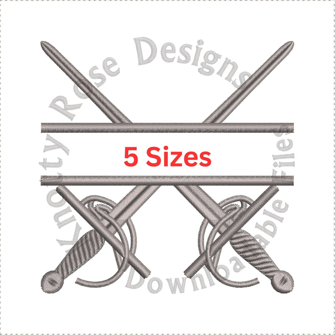 Crossed Rapier Swords Split (machine Embroidery Design) Instant ...