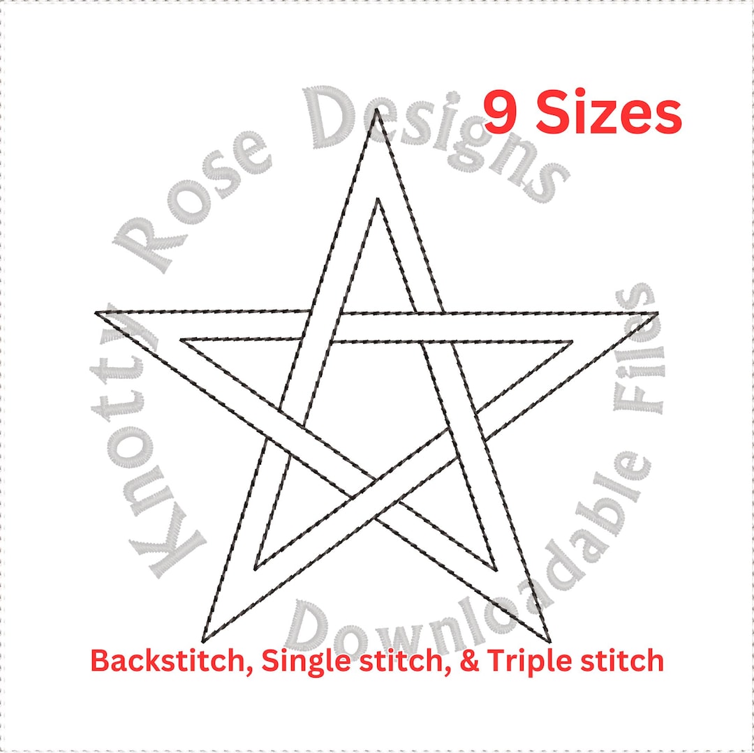 Pentagram 3 Outline (instant Download) Machine Embroidery Design ...