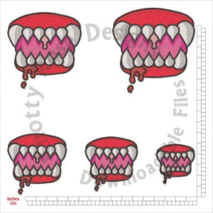 Monster Fangs (instant Download) Machine Embroidery Design - Etsy