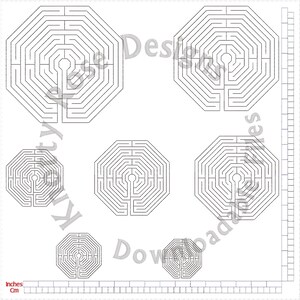 Octagonal Redwork Labyrinth (instant Download) Machine Embroidery ...