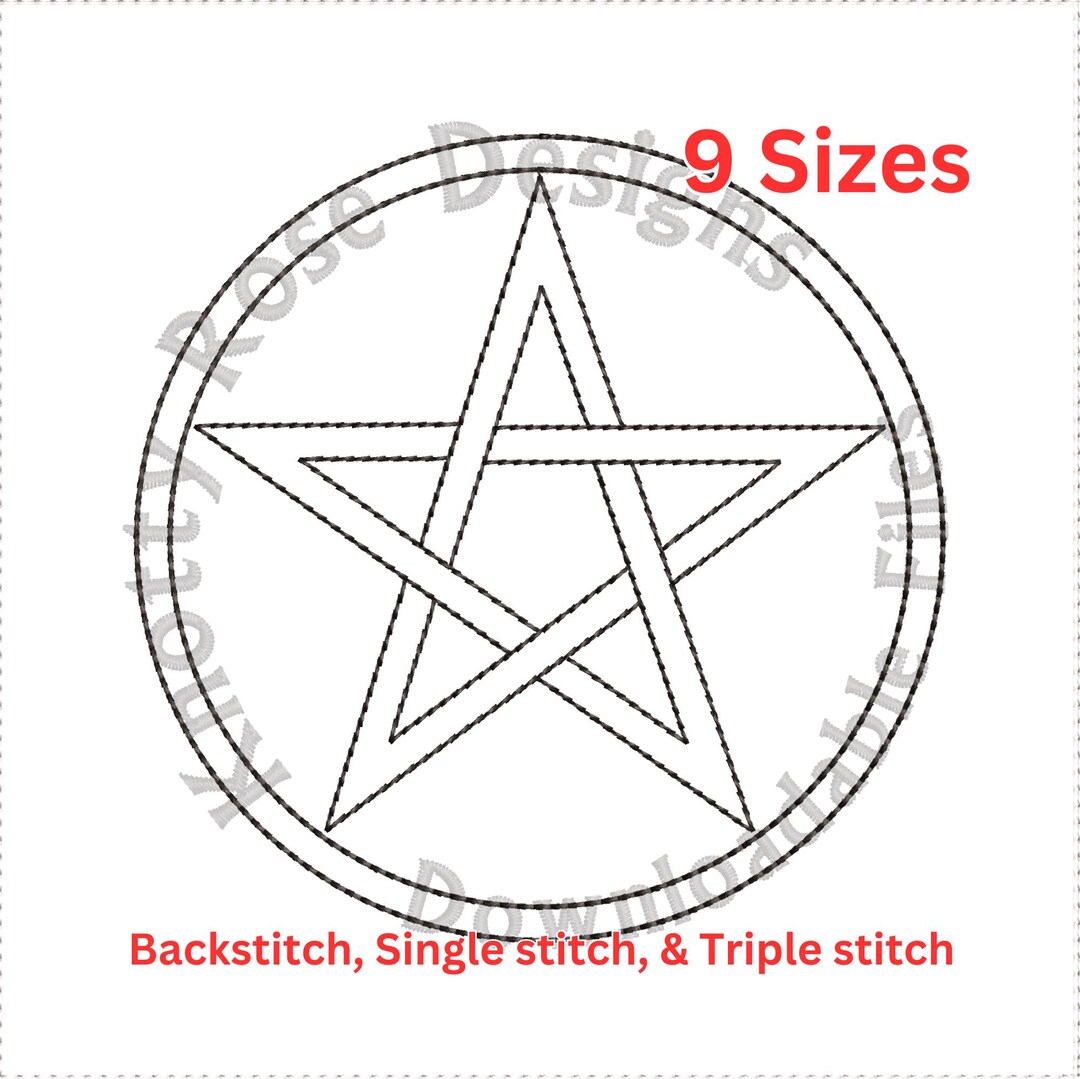 Pentacle 3 Outline (instant Download) Machine Embroidery Design ...