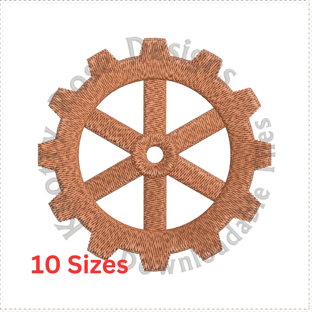 Steampunk Cog Flourish 1 (instant Download) Machine Embroidery Design - Etsy