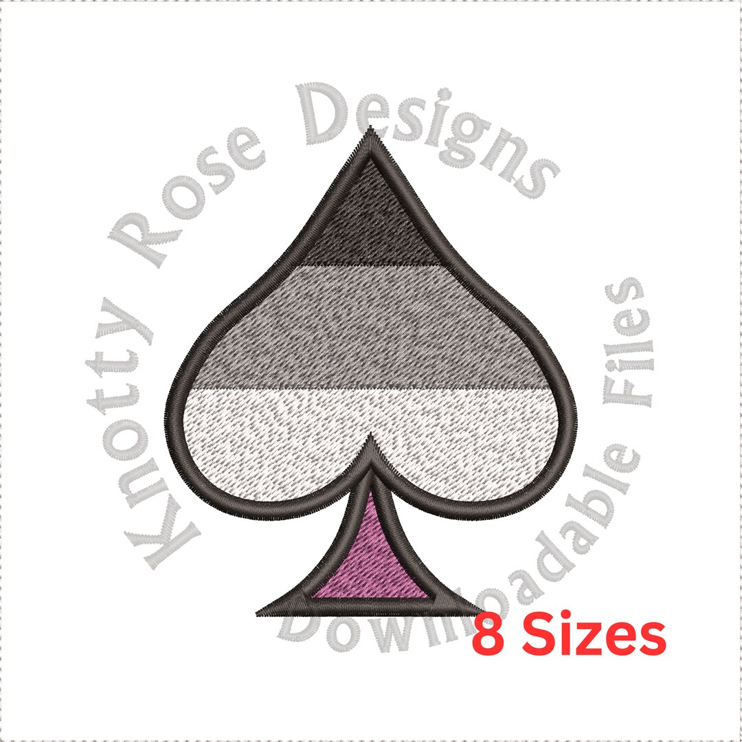 Ace Asexual Pride Flag Spade instant Download Machine Embroidery Design ...