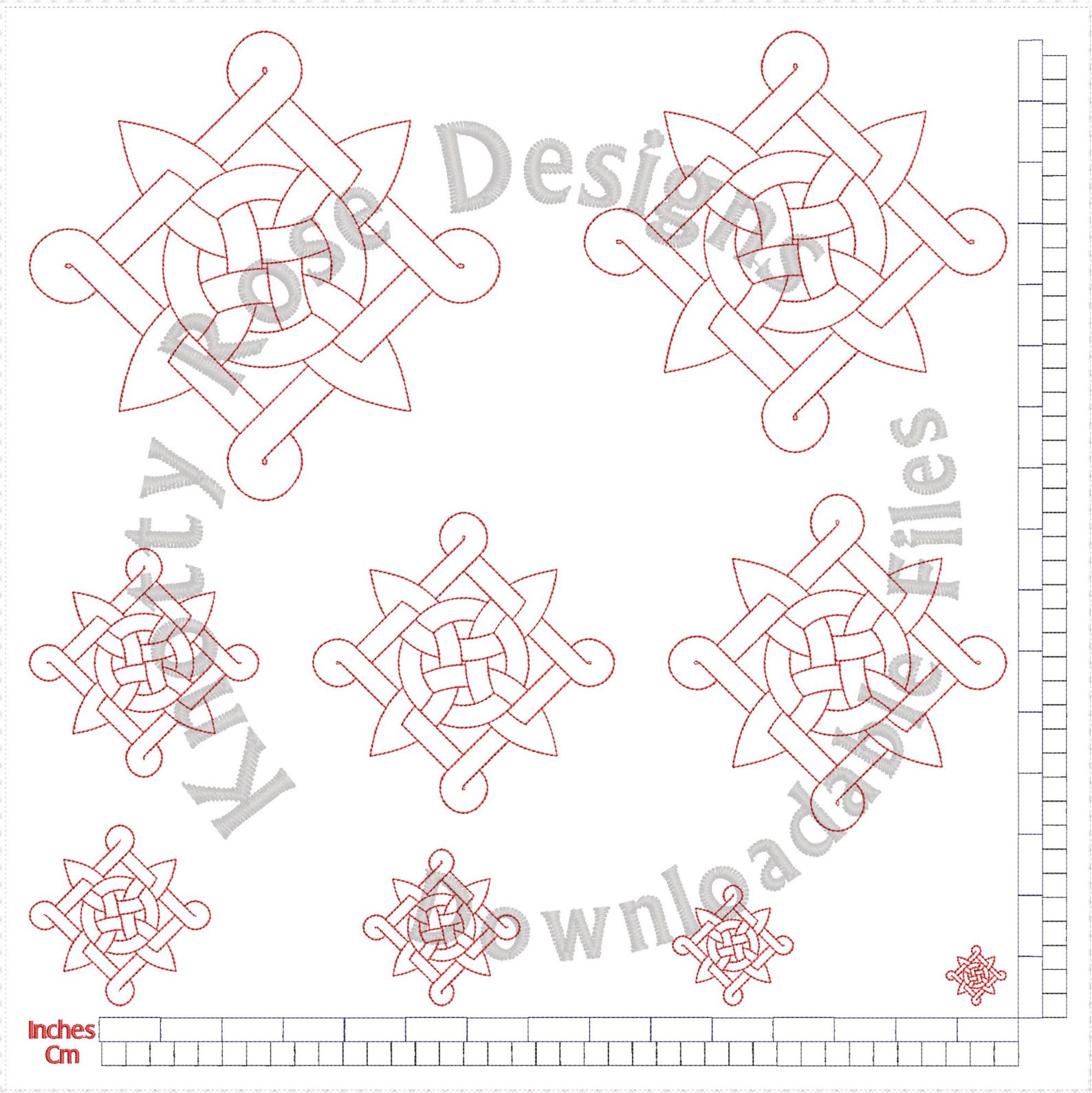 Heraldic Lacy Knot 2 (instant Download) Machine Embroidery Design ...