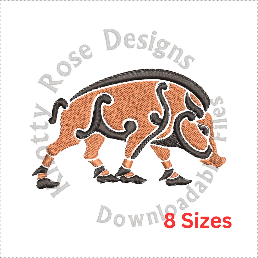 Celtic Knotwork Boar 1 Two-tone (instant Download) Machine Embroidery ...