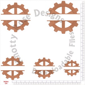 Steampunk Cog Flourish 1 Split (instant Download) Machine Embroidery ...