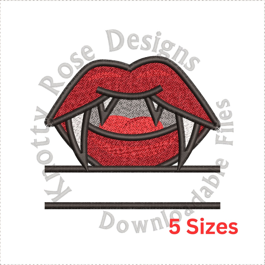Vampire Lips Split (instant Download) Machine Embroidery Design - Etsy