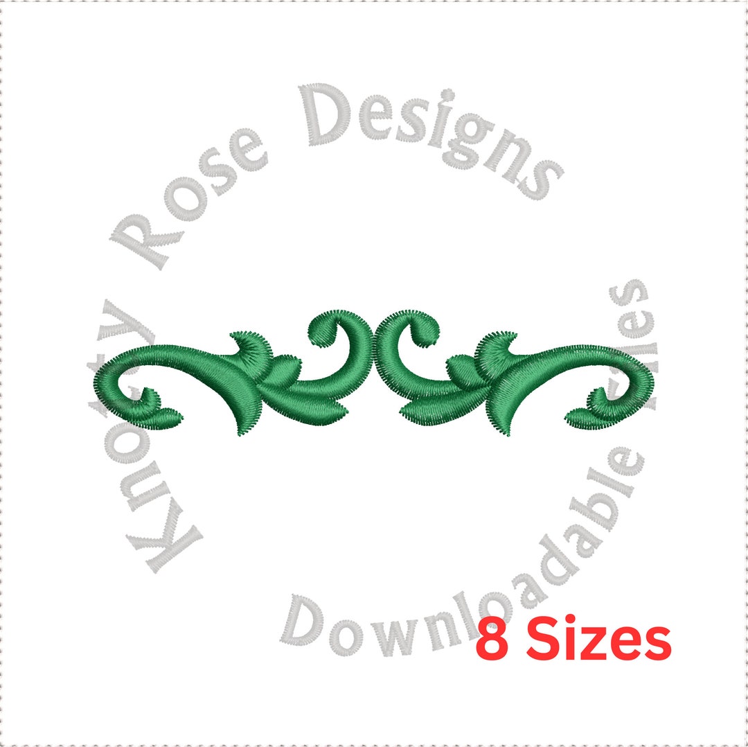 Leaf Flourish 1 Bar (instant Download) Machine Embroidery Design - Etsy