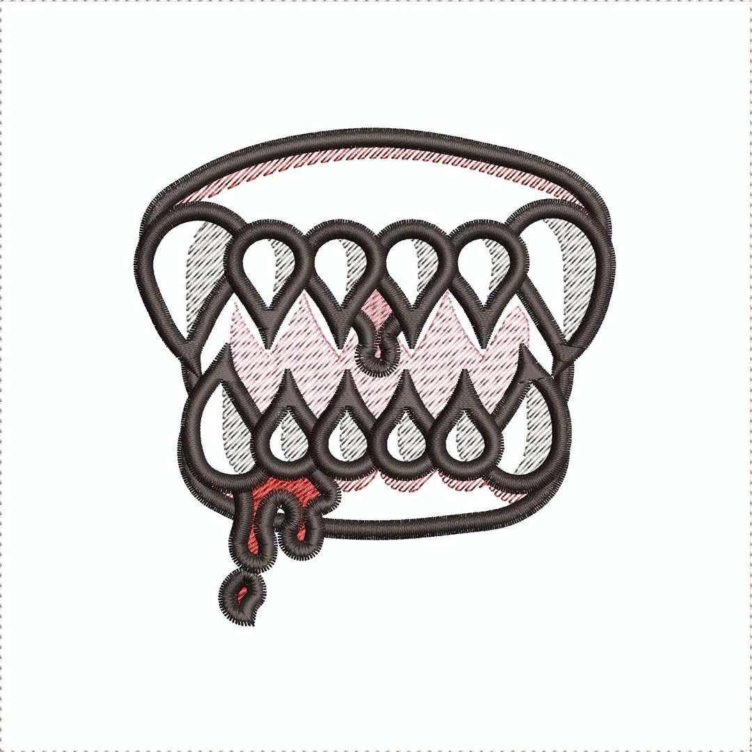 Applique Monster Fangs instant Download Machine Embroidery - Etsy