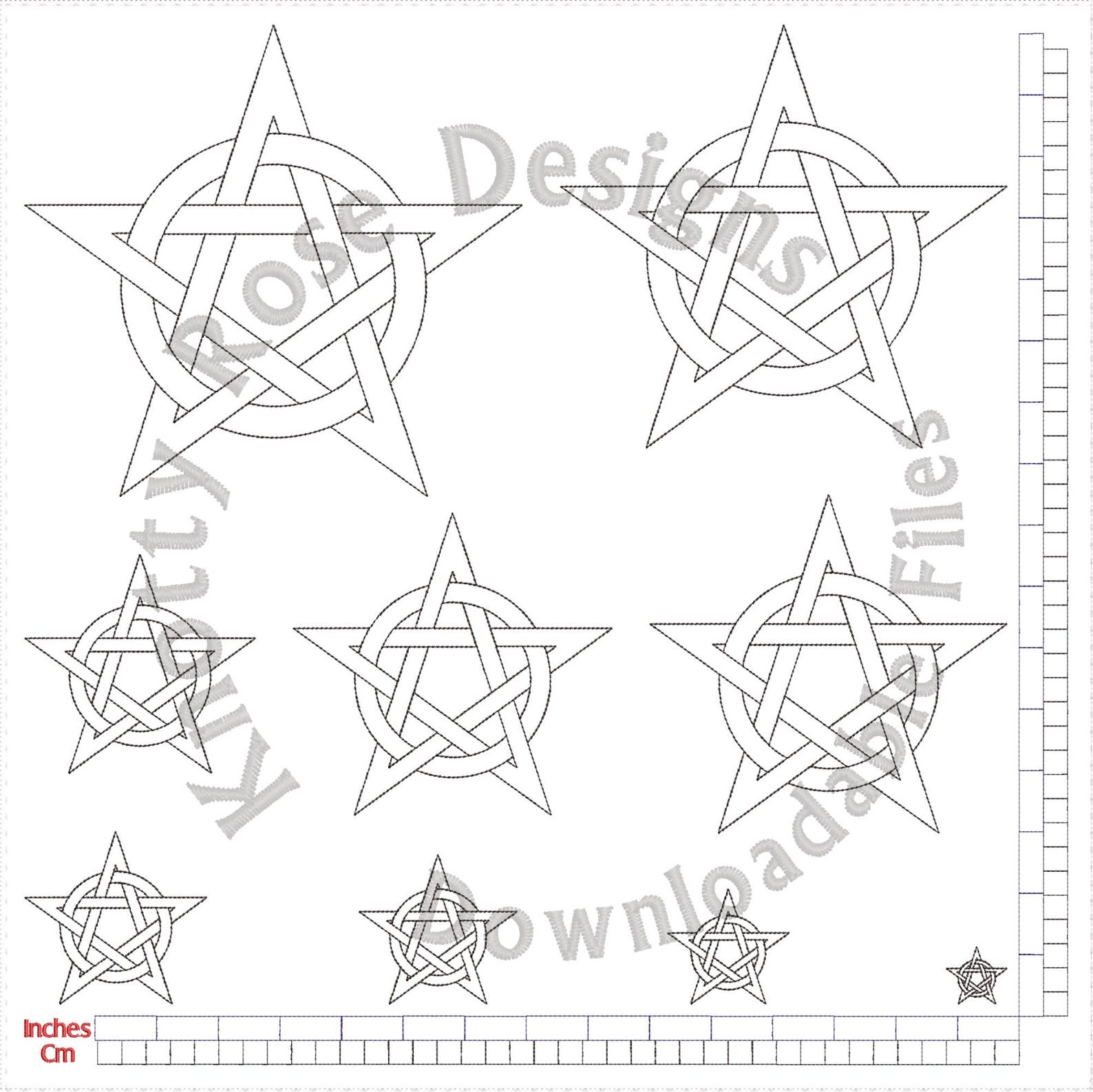 Interlaced Pentacle 1 Ooutline (instant Download) Machine Embroidery ...