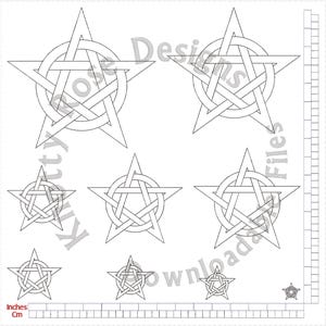 Interlaced Pentacle 1 Ooutline (instant Download) Machine Embroidery ...