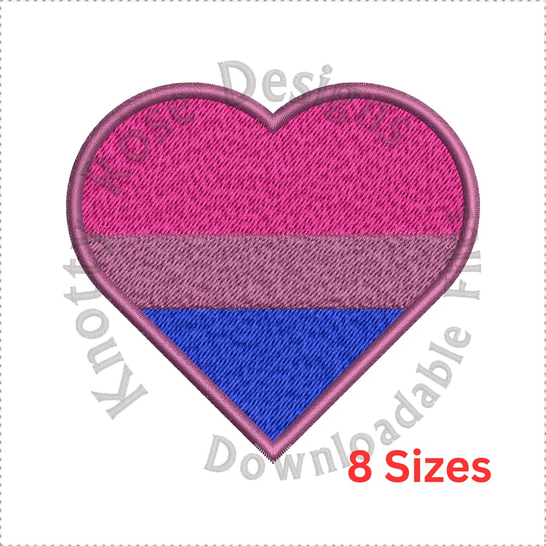 Heart Bisexual Pride Flag (instant Download) Machine Embroidery Design ...