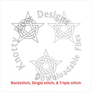 Interlaced Pentacle 1 Ooutline (instant Download) Machine Embroidery ...