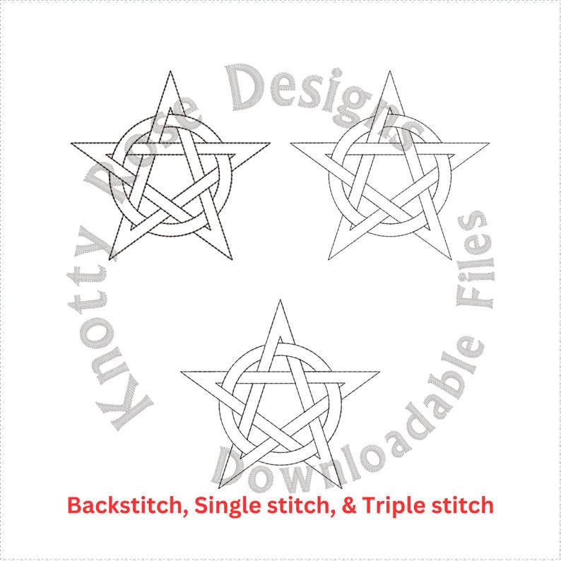 Interlaced Pentacle 1 Ooutline (instant Download) Machine Embroidery ...