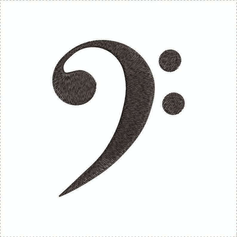 Musical Bass Clef instant Download Machine Embroidery Design - Etsy