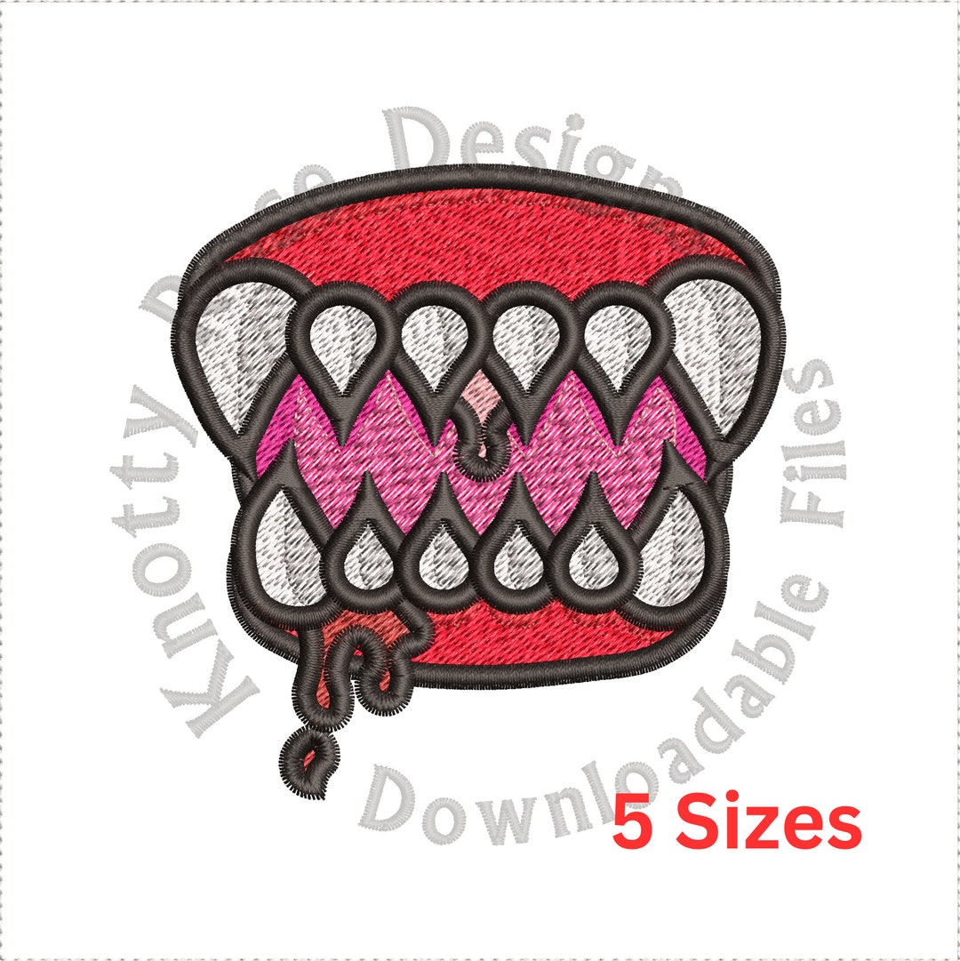 Monster Fangs (instant Download) Machine Embroidery Design - Etsy