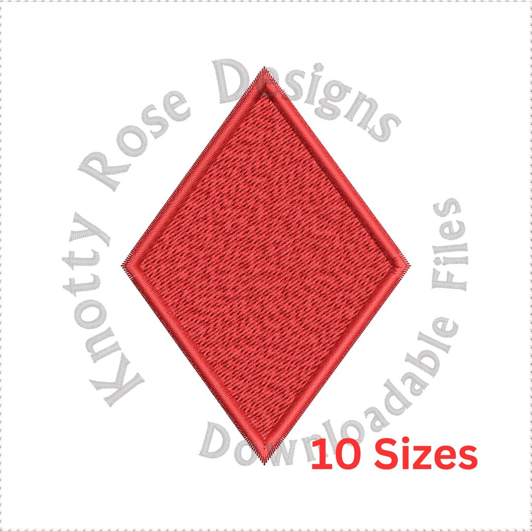Diamond 1 Playing Card Suit (instant Download) Machine Embroidery ...