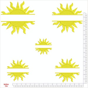 Sun 2 Split Monogram Frame instant Download Machine - Etsy