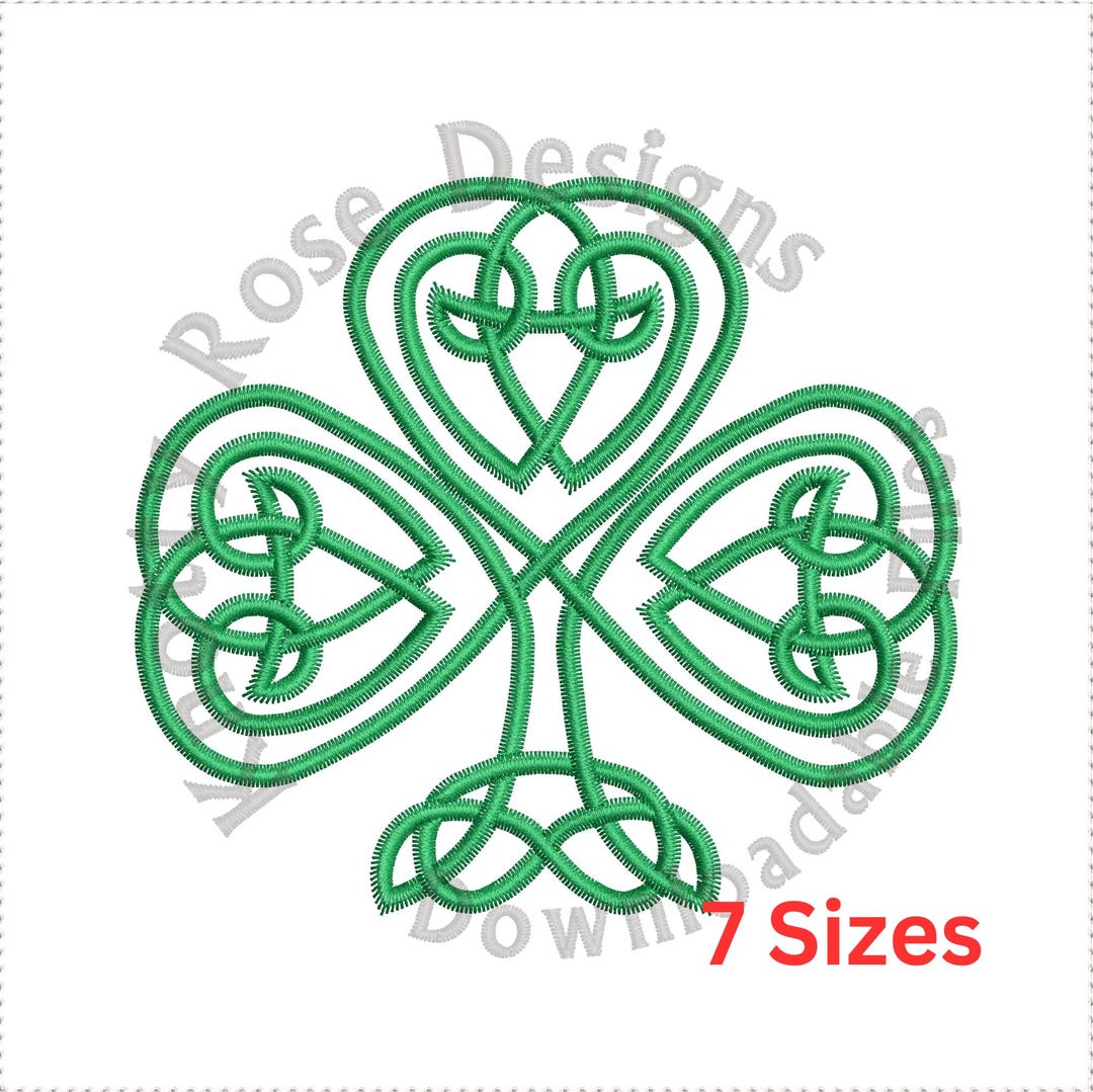 Celtic Knotwork Shamrock 3 (instant Download) Machine Embroidery Design ...