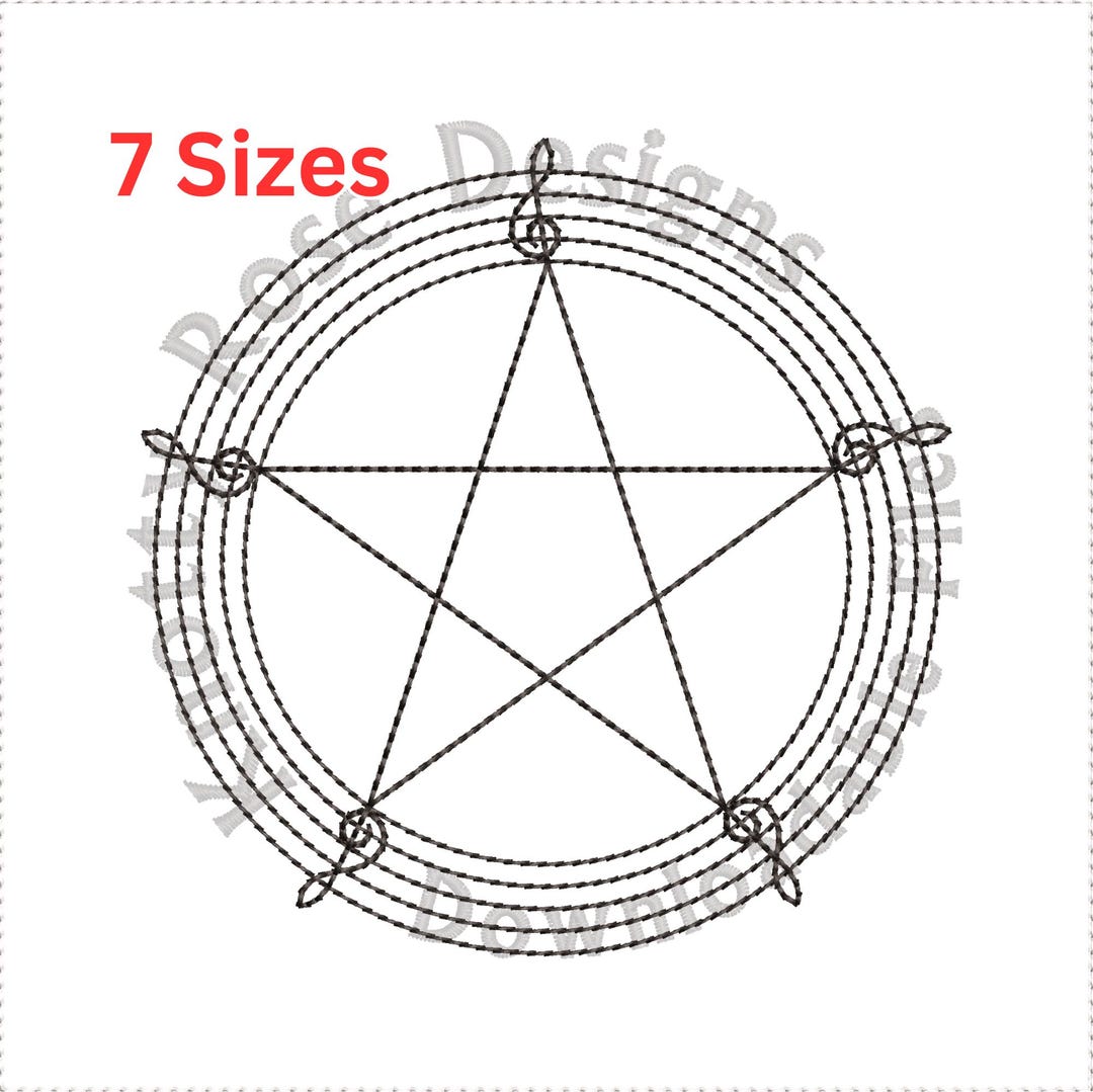 Treble Pentacle 2 (instant Download) Machine Embroidery Design - Etsy
