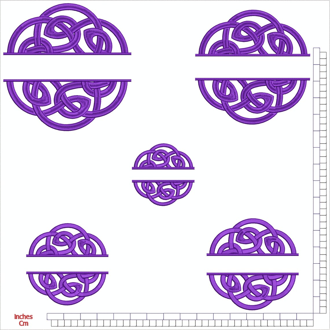 Split Celtic Knotwork Medallion 4 Frame instant Download - Etsy