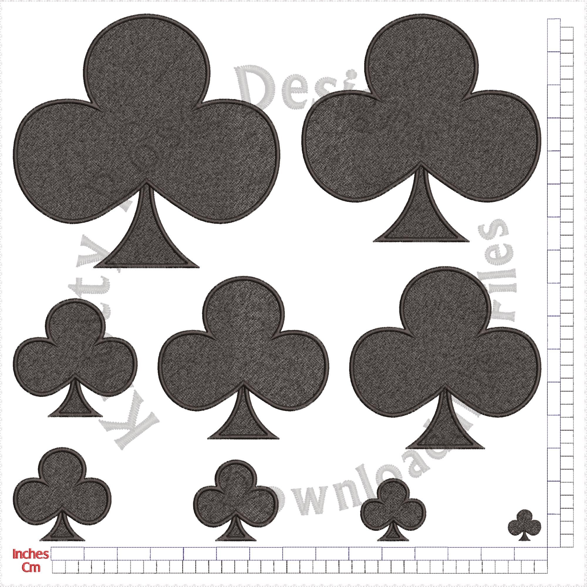 Club 1 Playing Card Suit (instant Download) Machine Embroidery Design ...