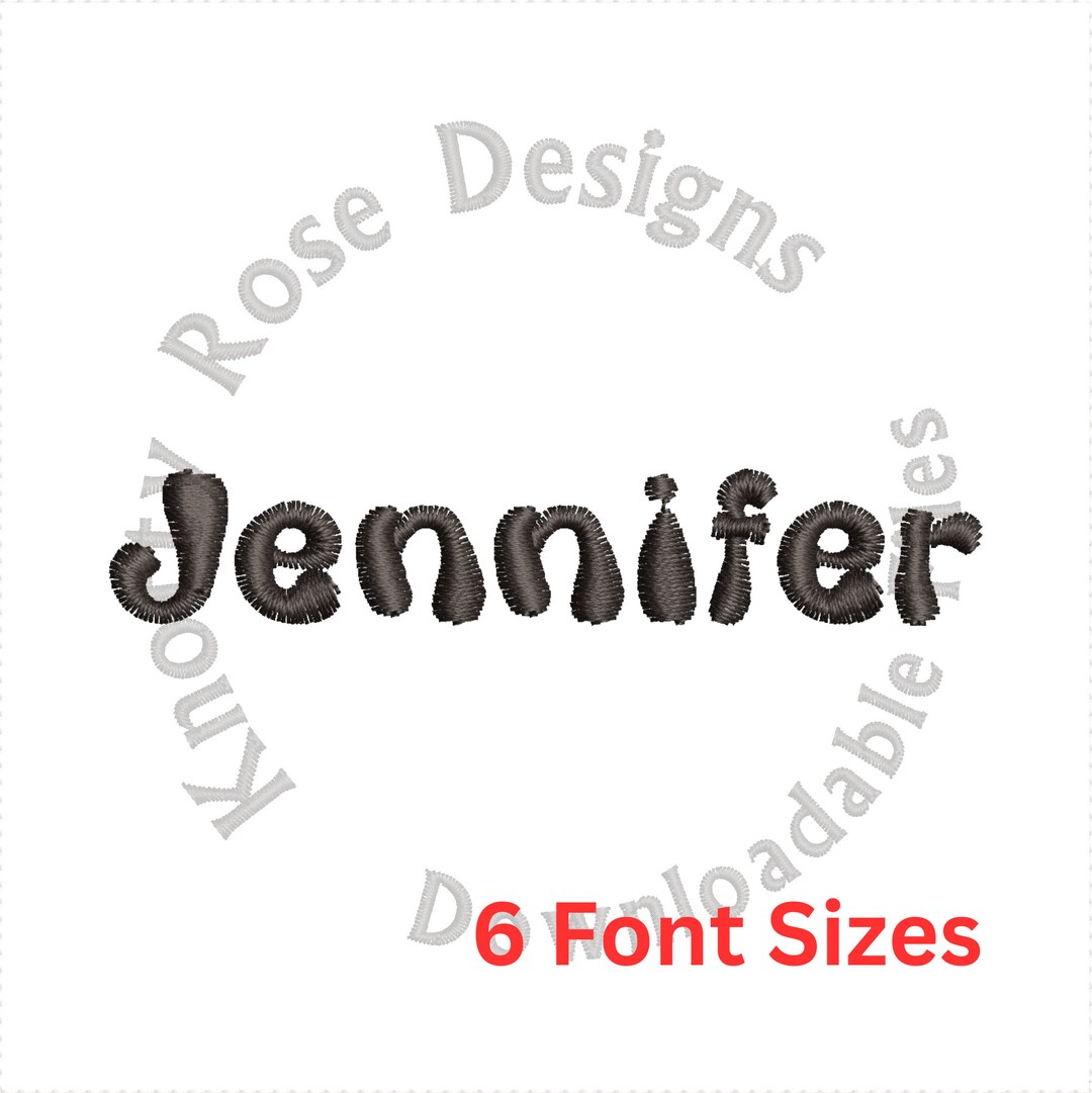 Jennifer - Font Monogram Alphabet (machine Embroidery Design) Instant ...