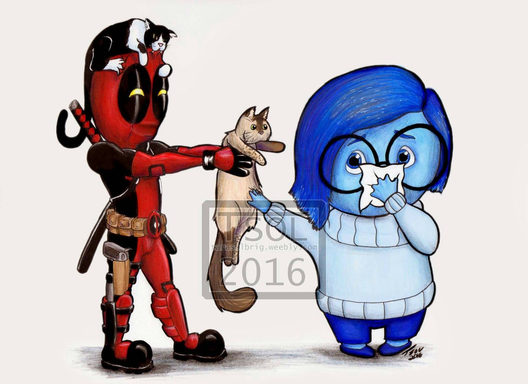 Deadpool and Sadness Print - Etsy