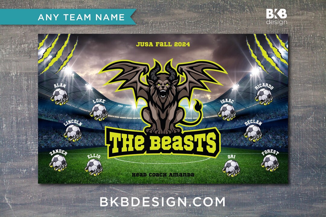 Custom Vinyl Soccer Team Banner, Sports Team Banners, Team Banners ...