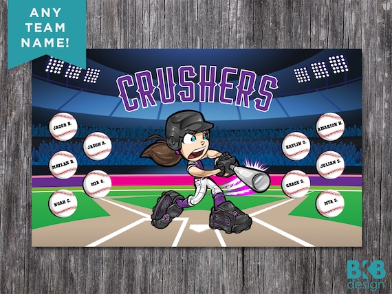 Custom Vinyl Baseball Banner, Little League Banner, T-Ball Banner ...