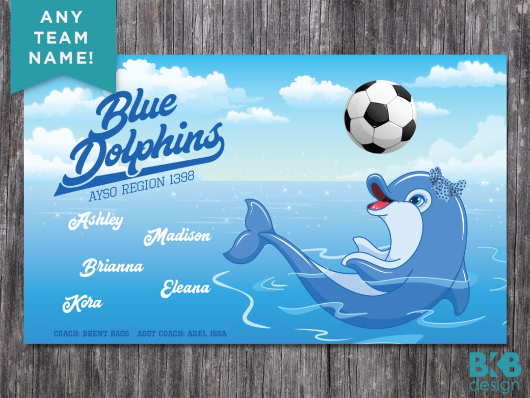Custom Vinyl Soccer Team Banner: Dolphins - Etsy