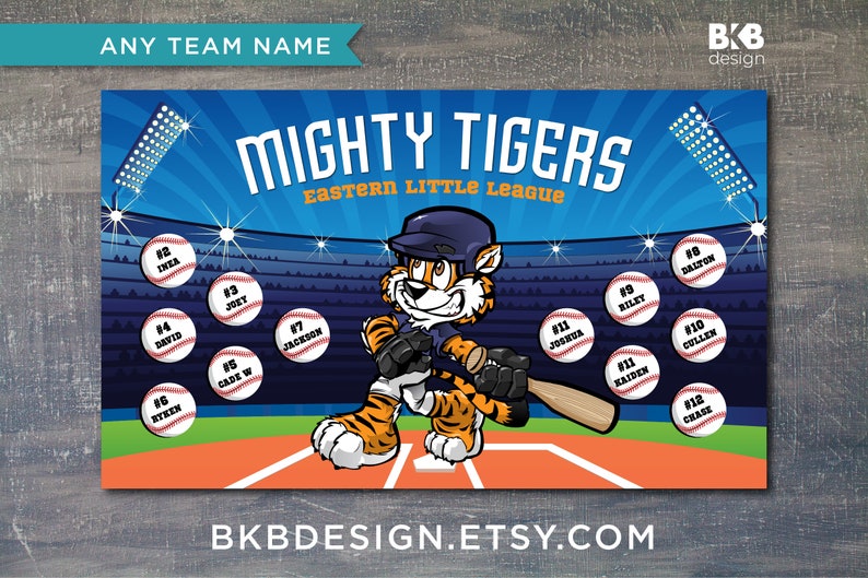 Custom Vinyl Baseball/softball Team Banner: Tigers - Etsy