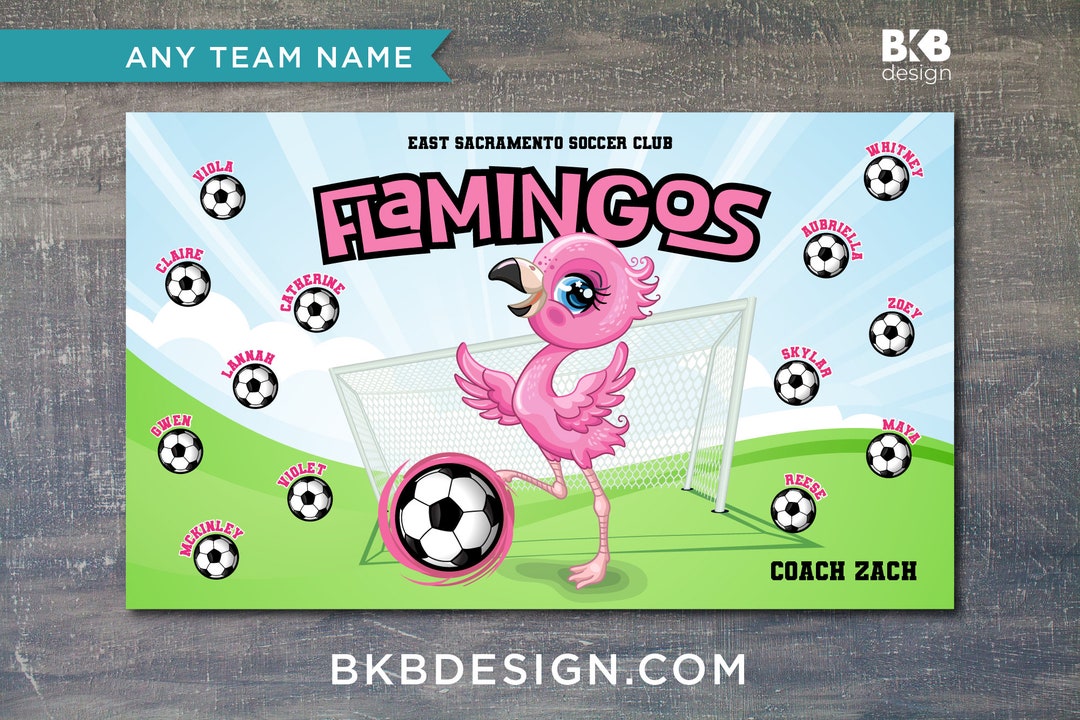 Custom Vinyl Soccer Team Banner: Flamingo, Flamingos - Etsy