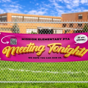 PTA/PTO Meeting Banner (6x2) - Etsy