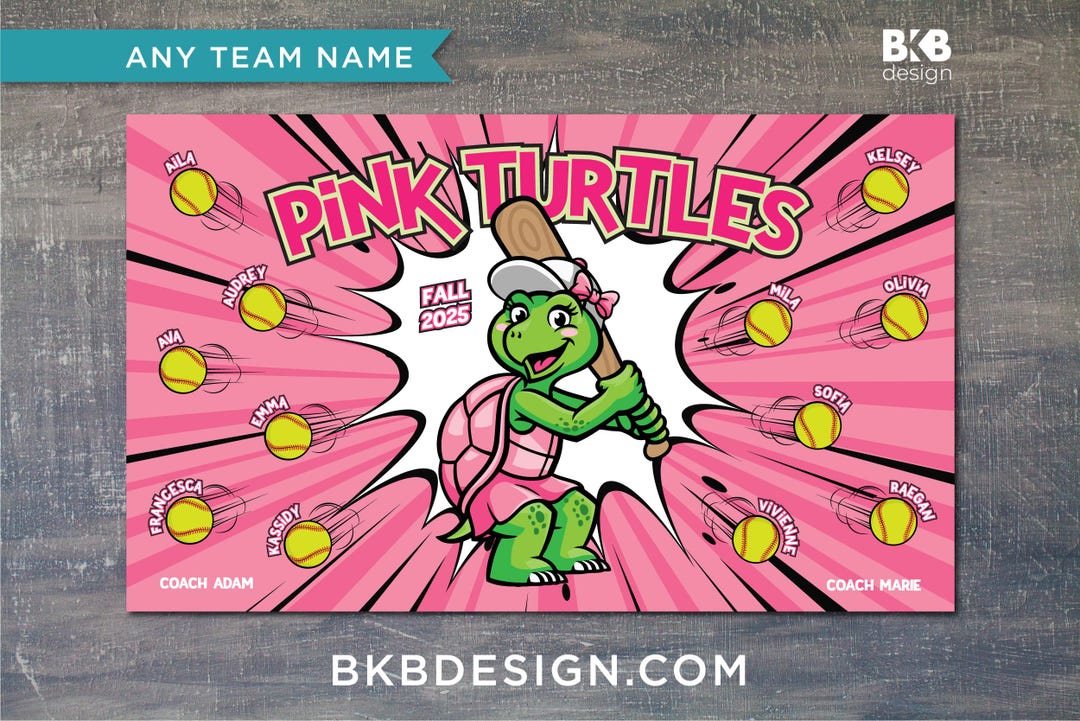 Custom Vinyl Softball/baseball Banner: Turtles - Etsy