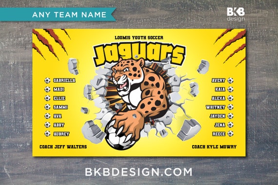 Custom Vinyl Soccer Banner, Jaguars by BKB Design | Catch My Party