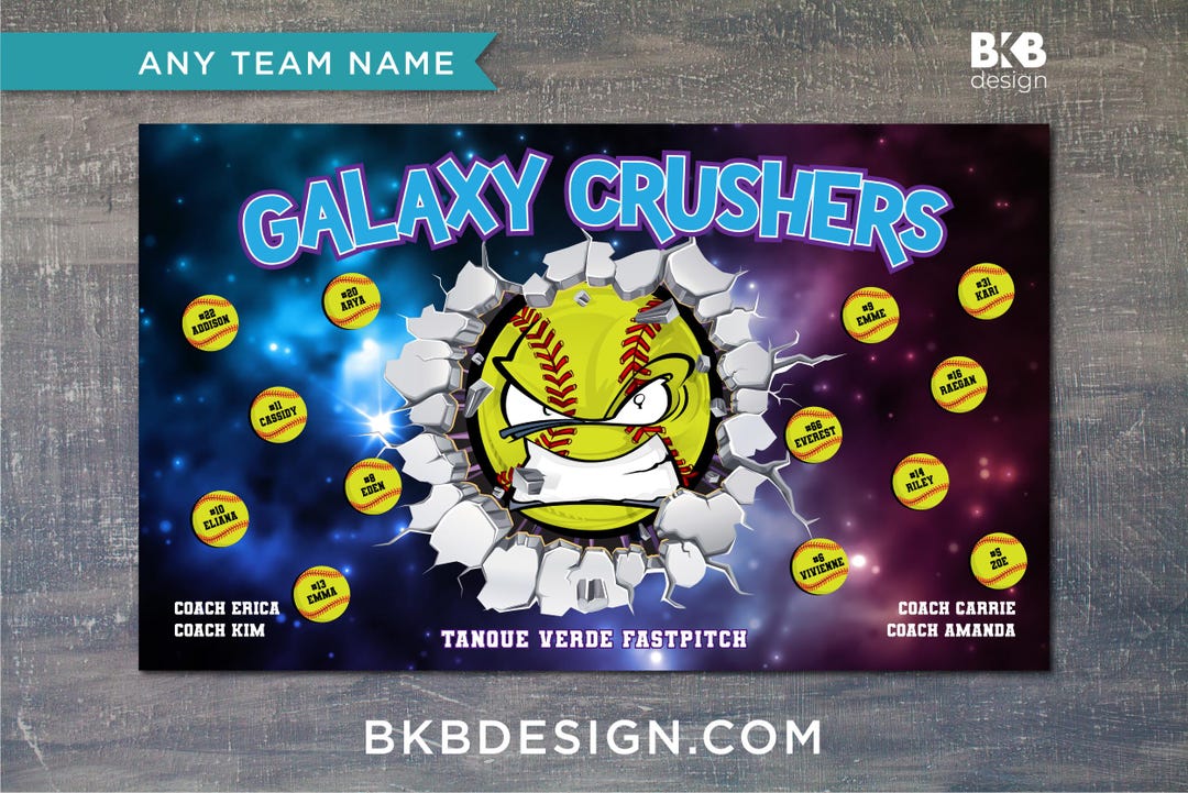 Custom Vinyl Baseball/softball Team Banner: Supernova, Galaxy - Etsy