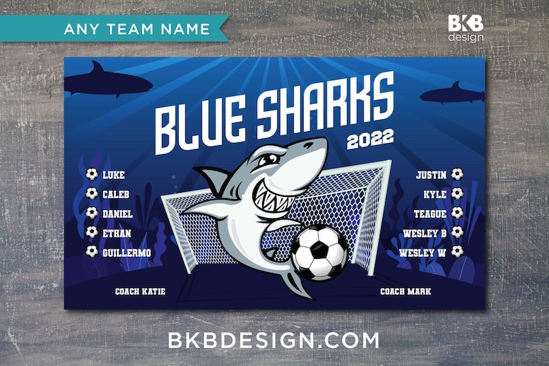 Custom Vinyl Soccer Team Banner: Sharks - Etsy