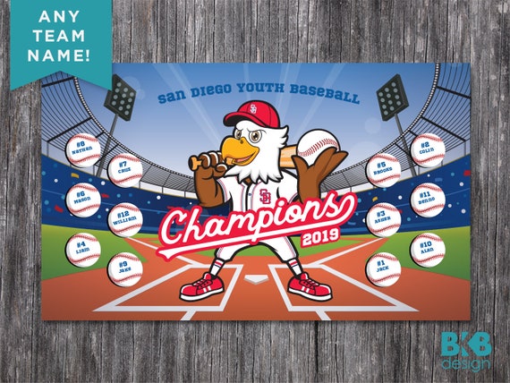 Custom Vinyl Baseball Banner, Little League Banner, T-Ball Banner ...