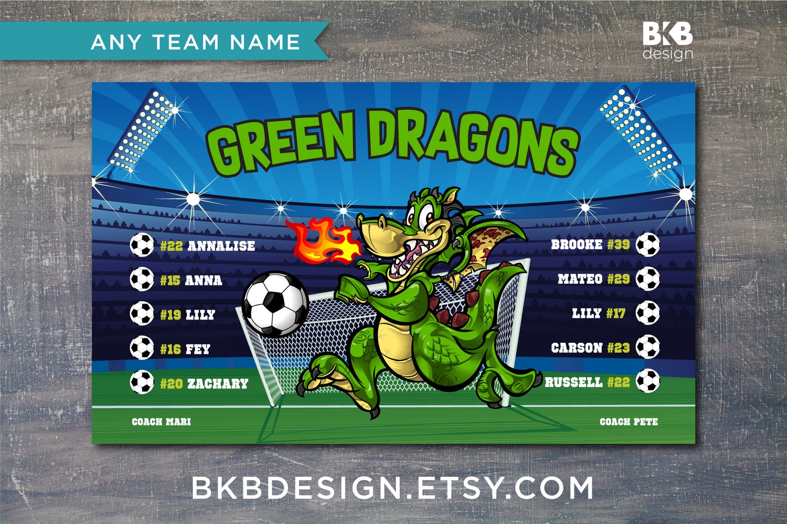 Custom Vinyl Soccer Team Banner Sports Team Banners Team - Etsy