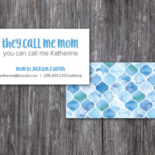 They Call Me Mom Business Card Calling Card Mommy Card - Etsy