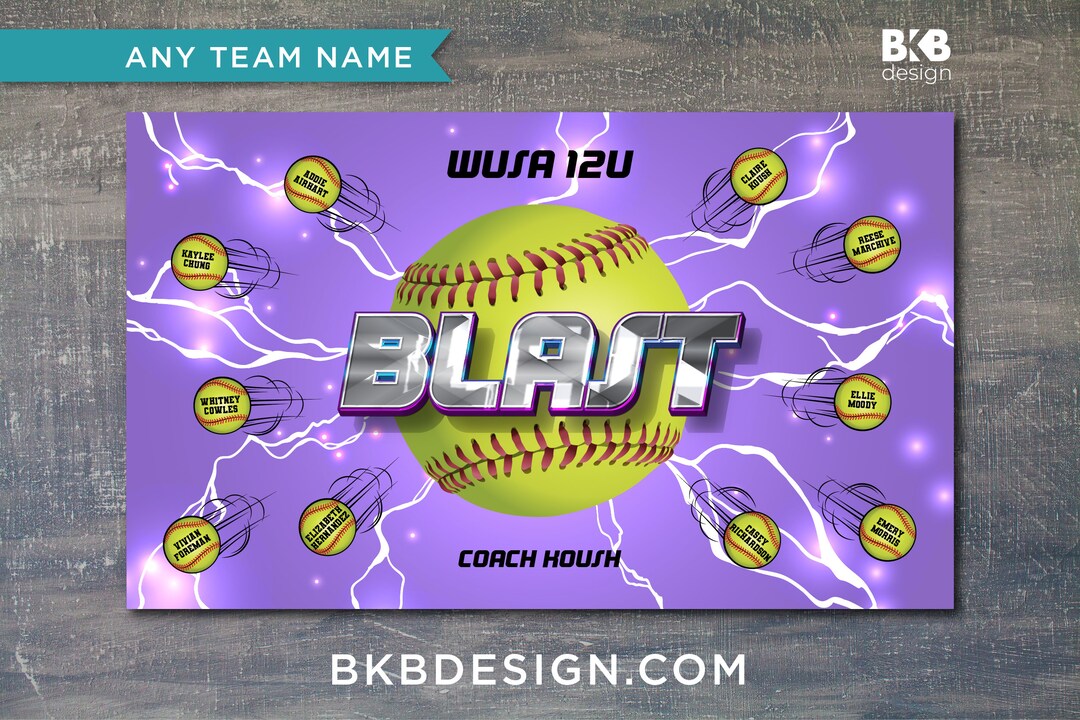 Custom Vinyl Softball Banner, Little League Banner, T-ball Banner ...