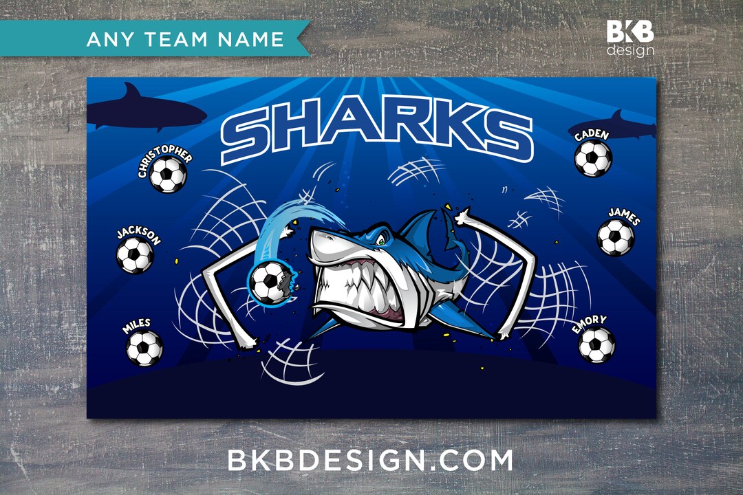 Custom Vinyl Soccer Team Banner: Sharks - Etsy