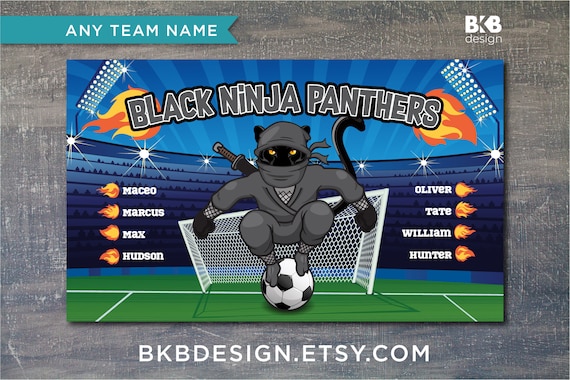 Custom Vinyl Soccer Banner, Ninja Panthers, Ninjas by BKB Design ...