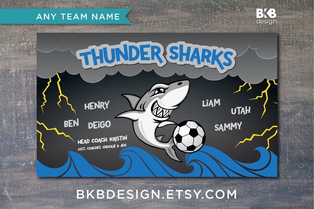 Custom Vinyl Soccer Team Banner: Sharks - Etsy