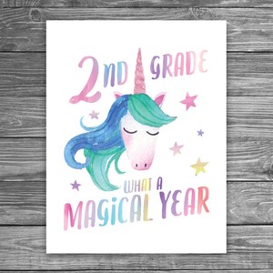 Unicorn Last Day of School Sign what a Magical - Etsy