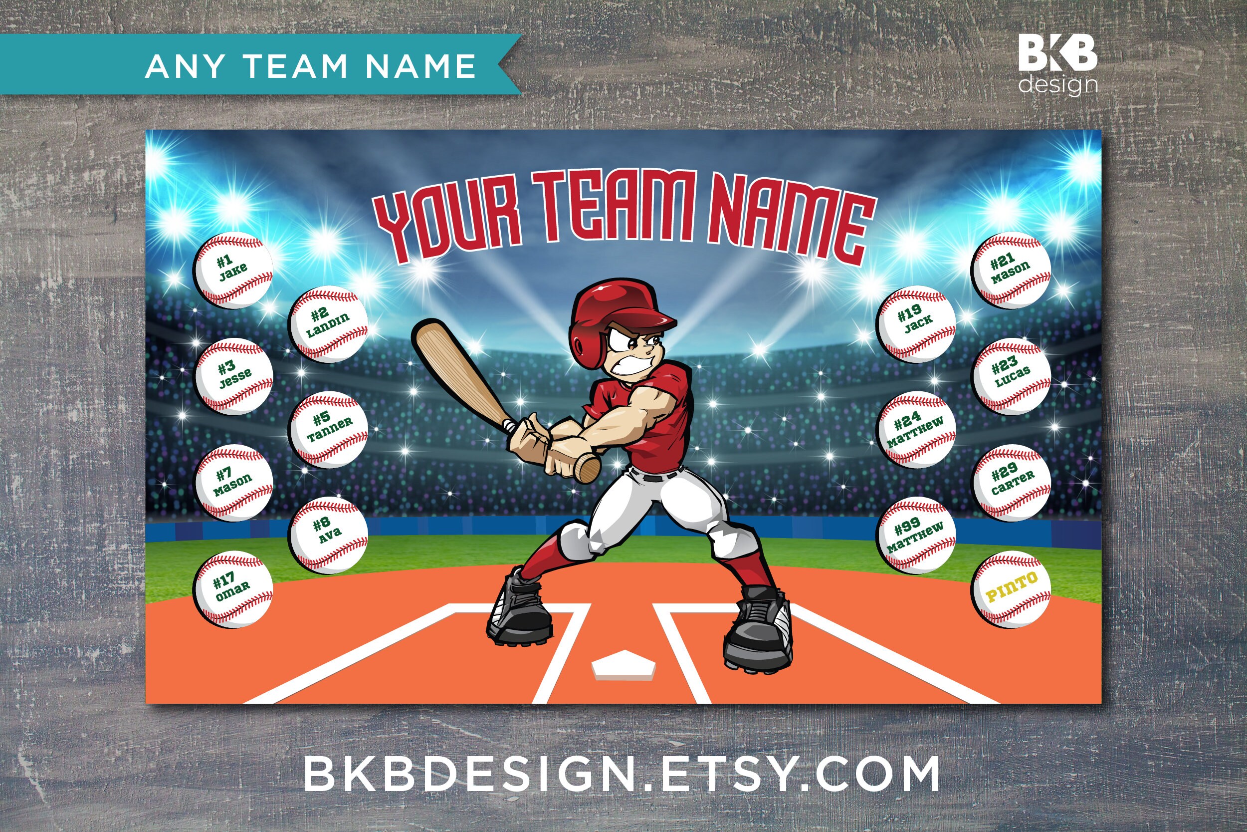 Custom Vinyl Baseball Banner Little League Banner T-Ball | Etsy