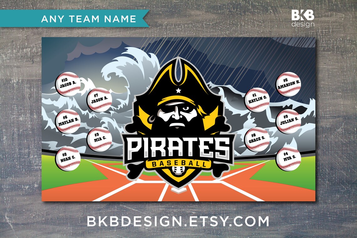 Custom Vinyl Baseball/softball Team Banner: Lightning, Storm - Etsy