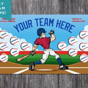 Custom Vinyl Baseball/softball Team Banner: Cartoon Ball - Etsy